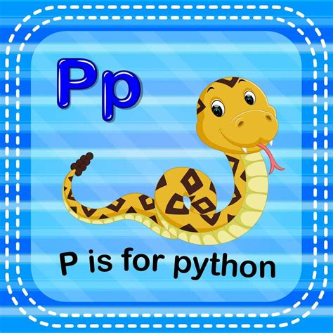 Flashcard Letter P Is For Python 10287371 Vector Art At Vecteezy