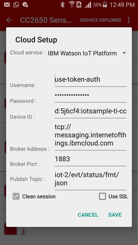 mqtt cannot connect sensortag cc2650 to ibm watson iot platform using