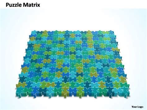 PowerPoint Template Business X Rectangular Jigsaw Puzzle Matrix Ppt Slides