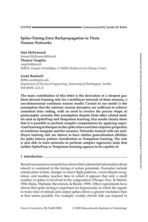 Spike Timing Error Backpropagation In Theta Neuron Networks Docslib