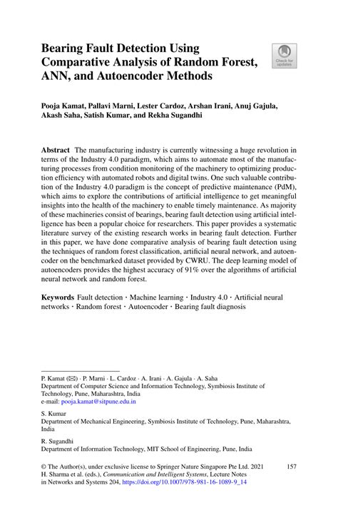 Pdf Bearing Fault Detection Using Comparative Analysis Of Random