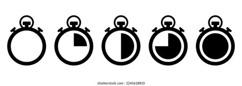 Timer Stopwatch Vector Icons Set Countdown Stock Vector Royalty Free Shutterstock