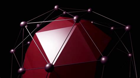 3d Polygon Pulsates With Grid On Black Background Design Abstract Shape Of Beating Heart With