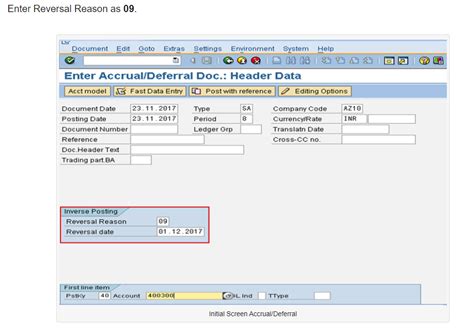 Sap 22 Accrual Deferral Posting