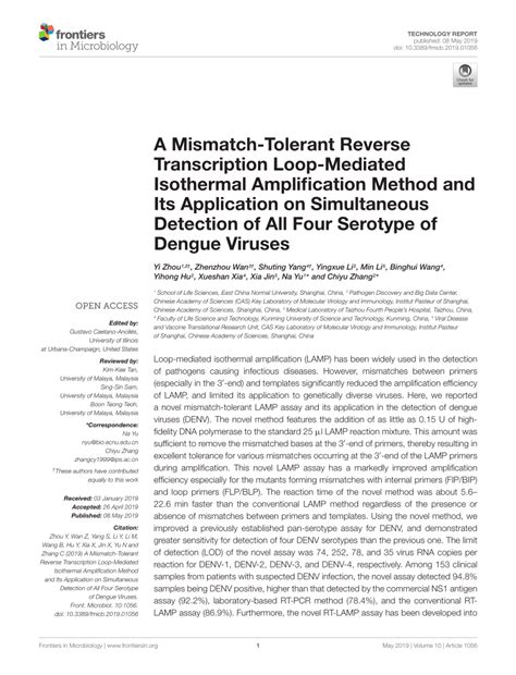Pdf A Mismatch Tolerant Reverse Transcription Loop Mediated