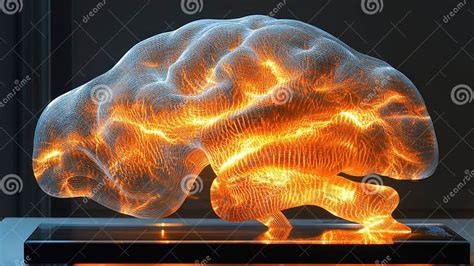 Illuminated Neural Brain Sculpture In Abstract Form Stock Image Image Of Brain Luminous