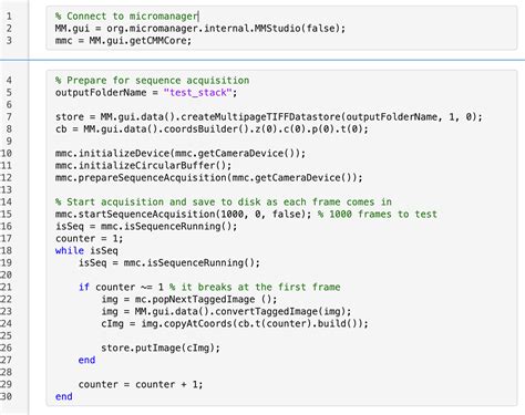 automatically save images as they re acquired in micro manager matlab
