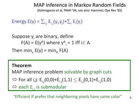 Ppt Understanding Submodularity And Higher Order Models In Computer