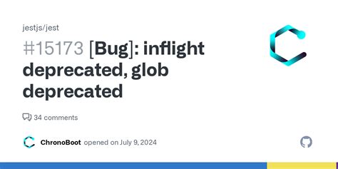 [bug] inflight deprecated glob deprecated · issue 15173 · jestjs