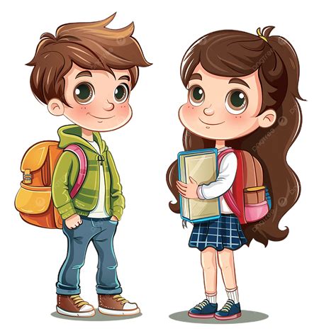 Cute Boy And Girl Cartoon