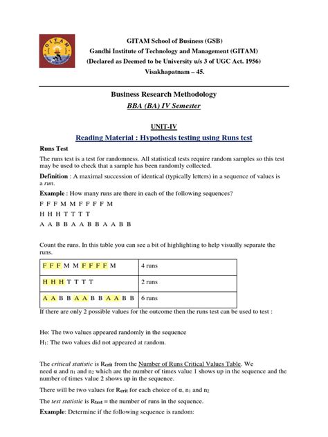 Run Test Reading Material Download Free Pdf Randomness