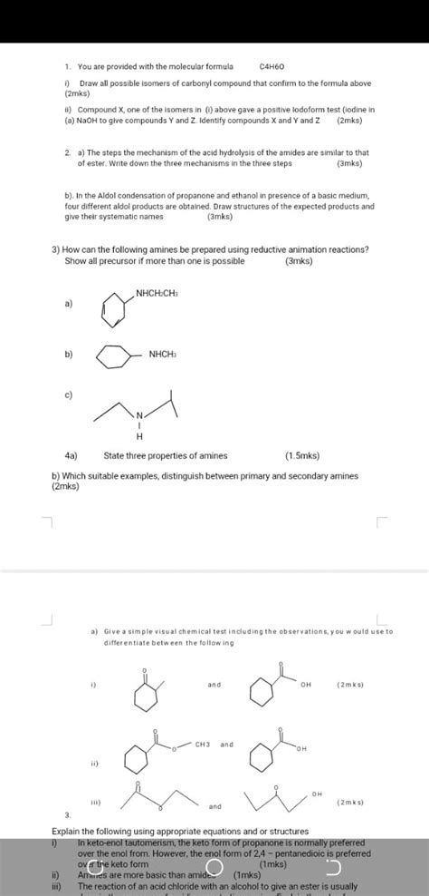 Solved 1 You Are Provided With The Molecular Formula C 4 H 60 I Draw All Possible Isomers Of