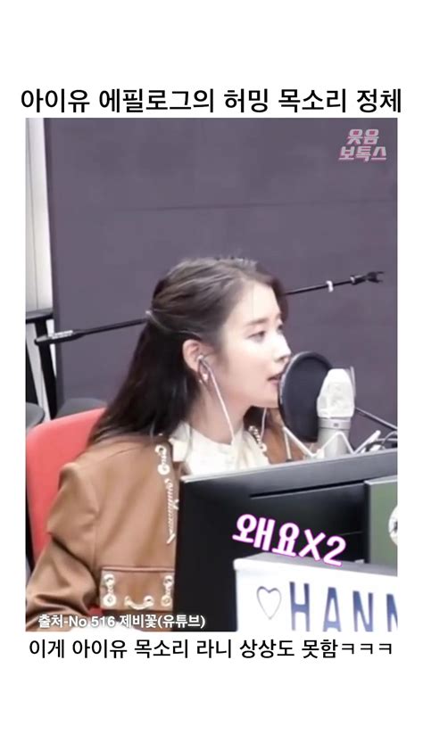 이 목소리가 아이유였어 아이유 에필로그 허밍 목소리 정체 웃음보톡스 레전드 존웃 유머 꿀잼 피식 웃긴짤 짤 짤모음 짤스타그램 유머레전드