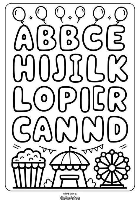 Bubble Letters Coloring Pages Printable 2025
