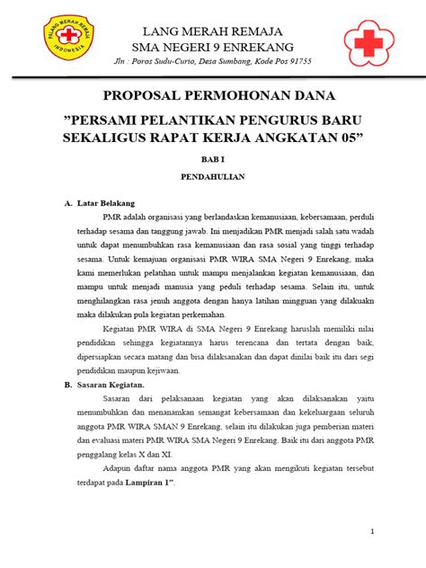 Proposal Kegiatan Pmr Juni 2023 Pdf