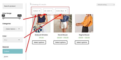 how to show selected filters divi engine knowledge base