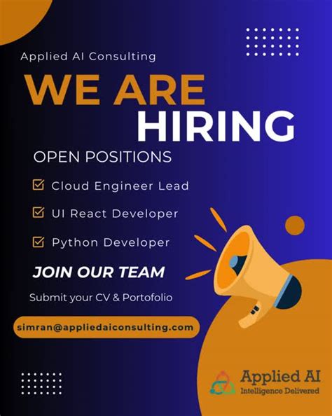 Applied Ai Consulting Aaic On Linkedin Aaic Appliedai Appliedaiconsulting Hiring