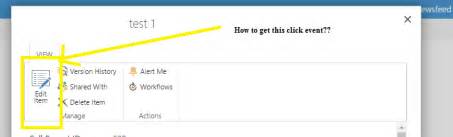 How To Get Click Event To Do My Custom Code On Sharepoint List 2013