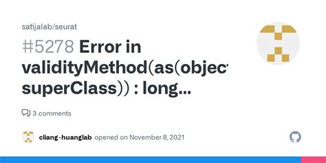 Error In Validitymethodasobject Superclass Long Vectors Not