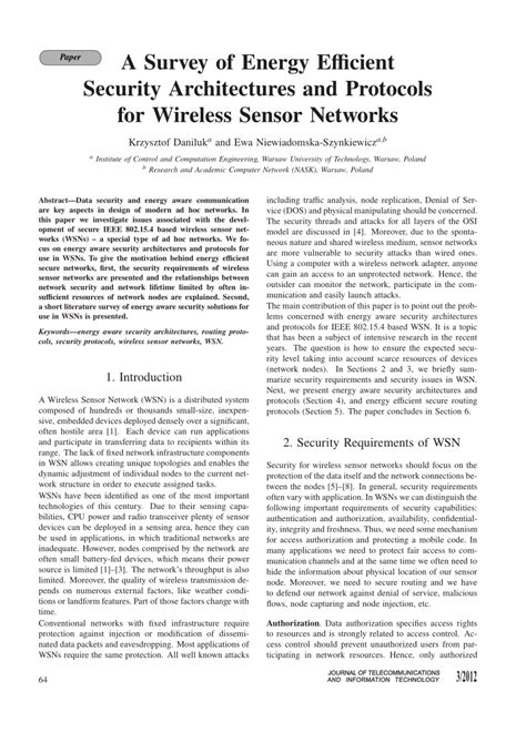pdf a survey of energy efficient security architectures and protocols