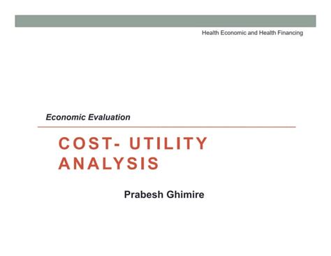 Cost Utility Analysis Pdf Healthcare Industry Industries