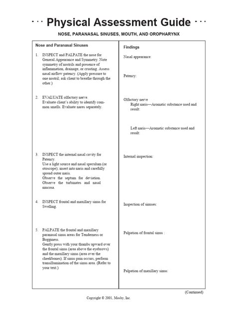 Ch14 Noseoroph Physical Assessment Pdf Human Nose Human Head And Neck
