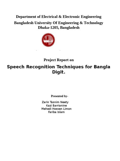 Speech Recognition For Bangla Digit Using Dtw And Cnn In Matlab Download Free Pdf Speech