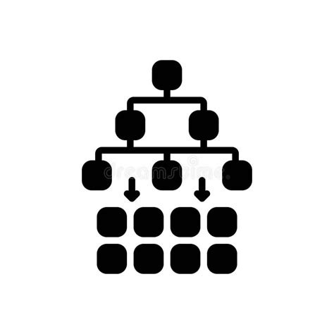 Black Solid Icon For Workflow Hierarchical And Flowchart Stock
