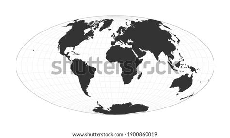 Map World Aitoff Projection Globe Latitude Stock Vector Royalty Free 1900860019 Shutterstock