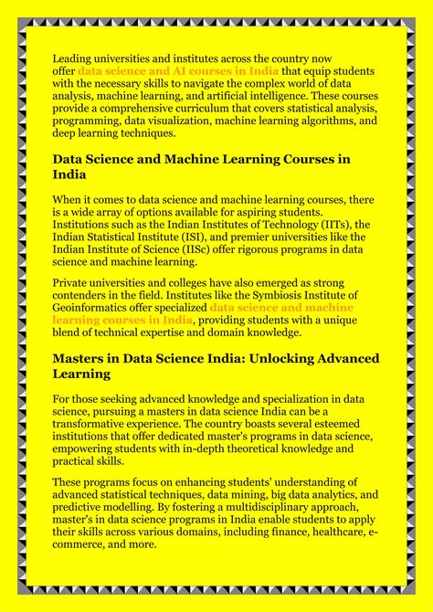 data science education in india a journey towards excellence docx technology industry