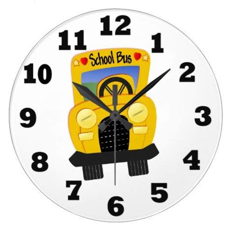 School Bus Large Clock Zazzle Clock Large Clock School Bus