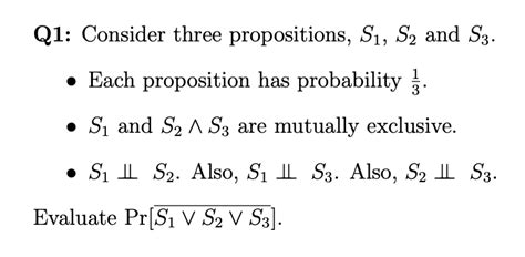 solved q1 consider three propositions s1 s2 and s3