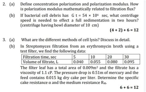 [solved] B Define Concentration Polarization An