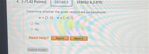 Solved Determine Whether The Given Vectors Are Chegg Com