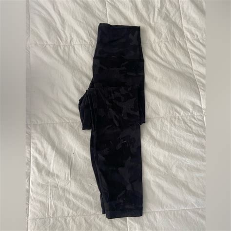 Lululemon Athletica Pants And Jumpsuits Black Camo Print Lululemon Leggings Size 4 Poshmark