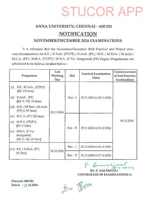 stucor practical slot nd24 stucor app anna university chennai 600