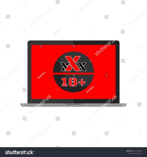 Adult Content Restriction Illustration Flat Style Stock Vector Royalty Free