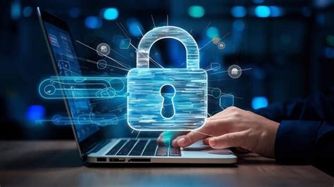 Laptop With Padlock Password And Scanning Unlock And Access To Business