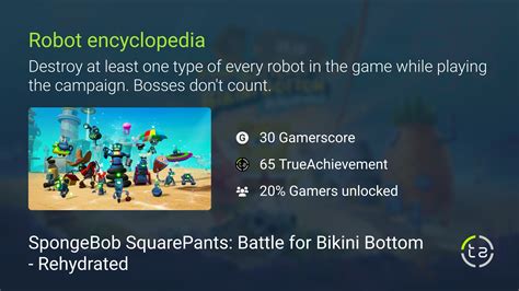 Robot Encyclopedia Achievement In Spongebob Squarepants Battle For Bikini Bottom Rehydrated