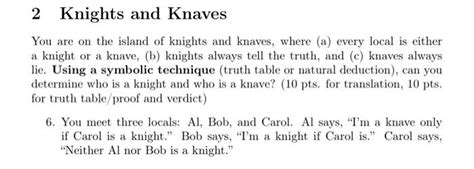 solved 2 knights and knaves you are on the island of knights