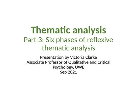Thematic Analysis Braun Et Al Part 3 Slidespptx