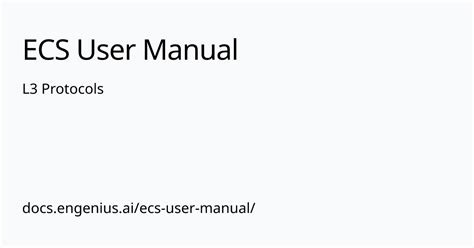 L3 Protocols ECS User Manual