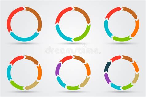 Circle Arrows Infographic Diagram 3 4 5 6 Stock Vector