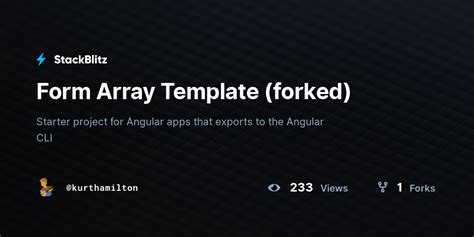 Form Array Template Forked Stackblitz