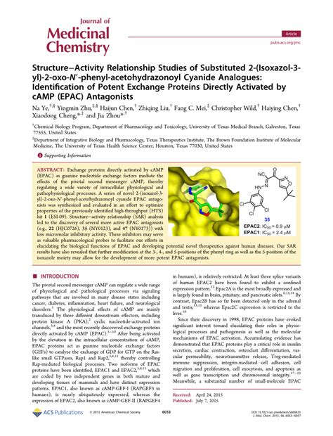 Pdf Structure Activity Relationships Of 2 Substituted Phenyl N