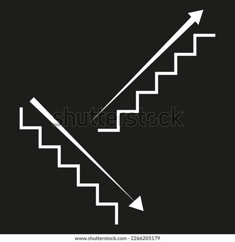 Stairs Down Arrow Emergency Symbol Vector Stock Vector Royalty Free