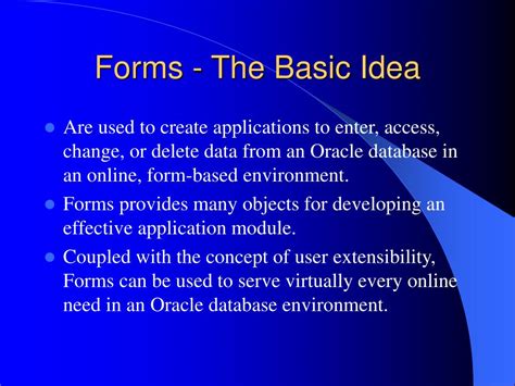 PPT Forms An Overview Of Oracle Form Builder V PowerPoint Presentation ID