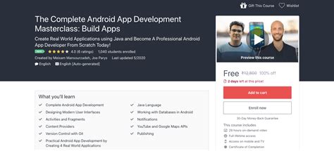 Free Android App Development Course 100 Free Certification Course