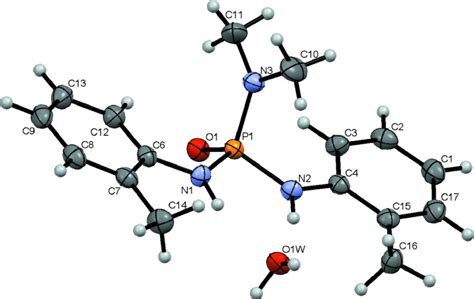 An Ortep Style Plot And Atom Labeling Scheme For The Title Hydrate