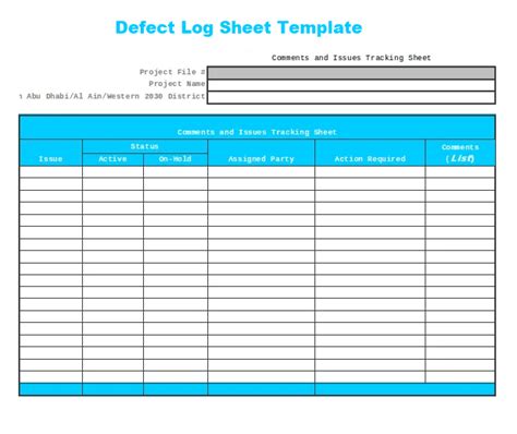 Defect Log Sheet Template Free Excel Templates Defect Log Sheet Template Free Excel Templates